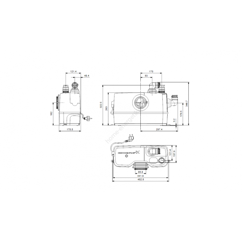 Установка канализационная Grundfos SOLOLIFT 2 WC-1 - Купить ...