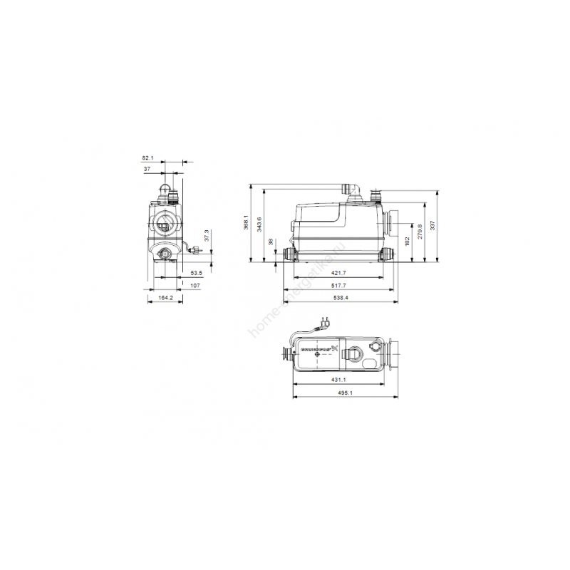 Установка канализационная Grundfos SOLOLIFT 2 CWC-3 | Для унитаза ...